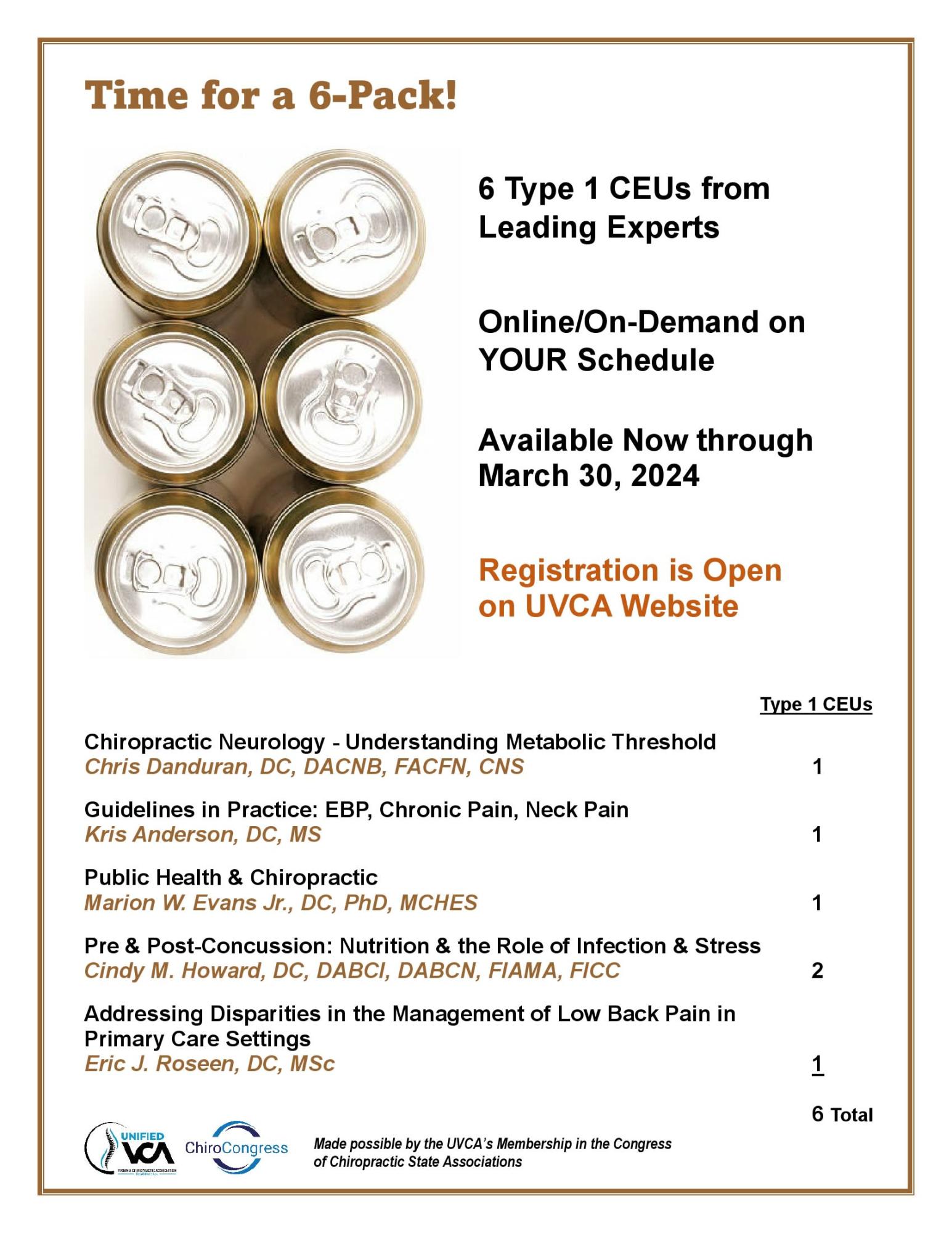 Winter CEU 6-Pack Through March 30th - Event Registration