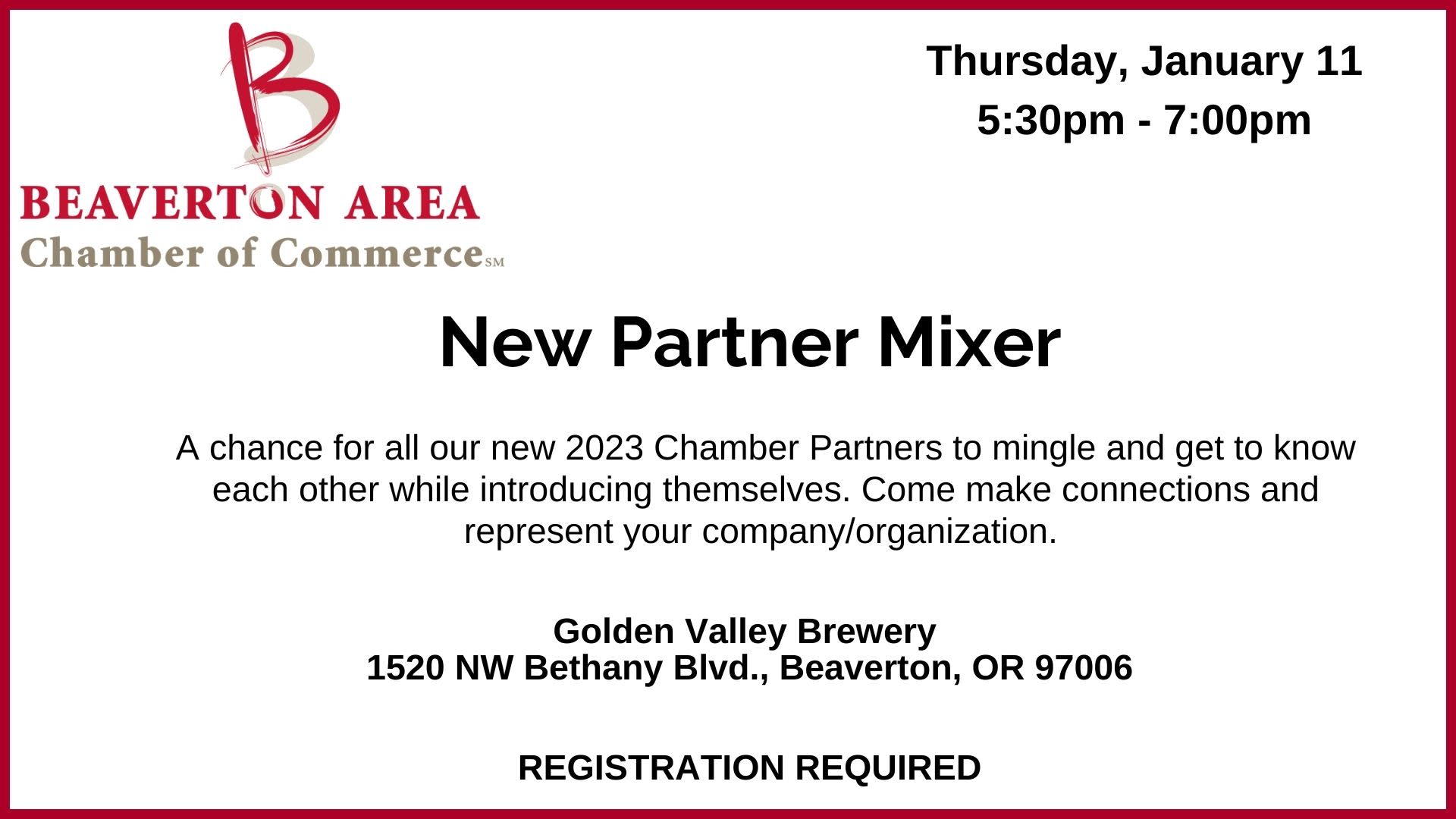 New Partner Mixer - Event Registration