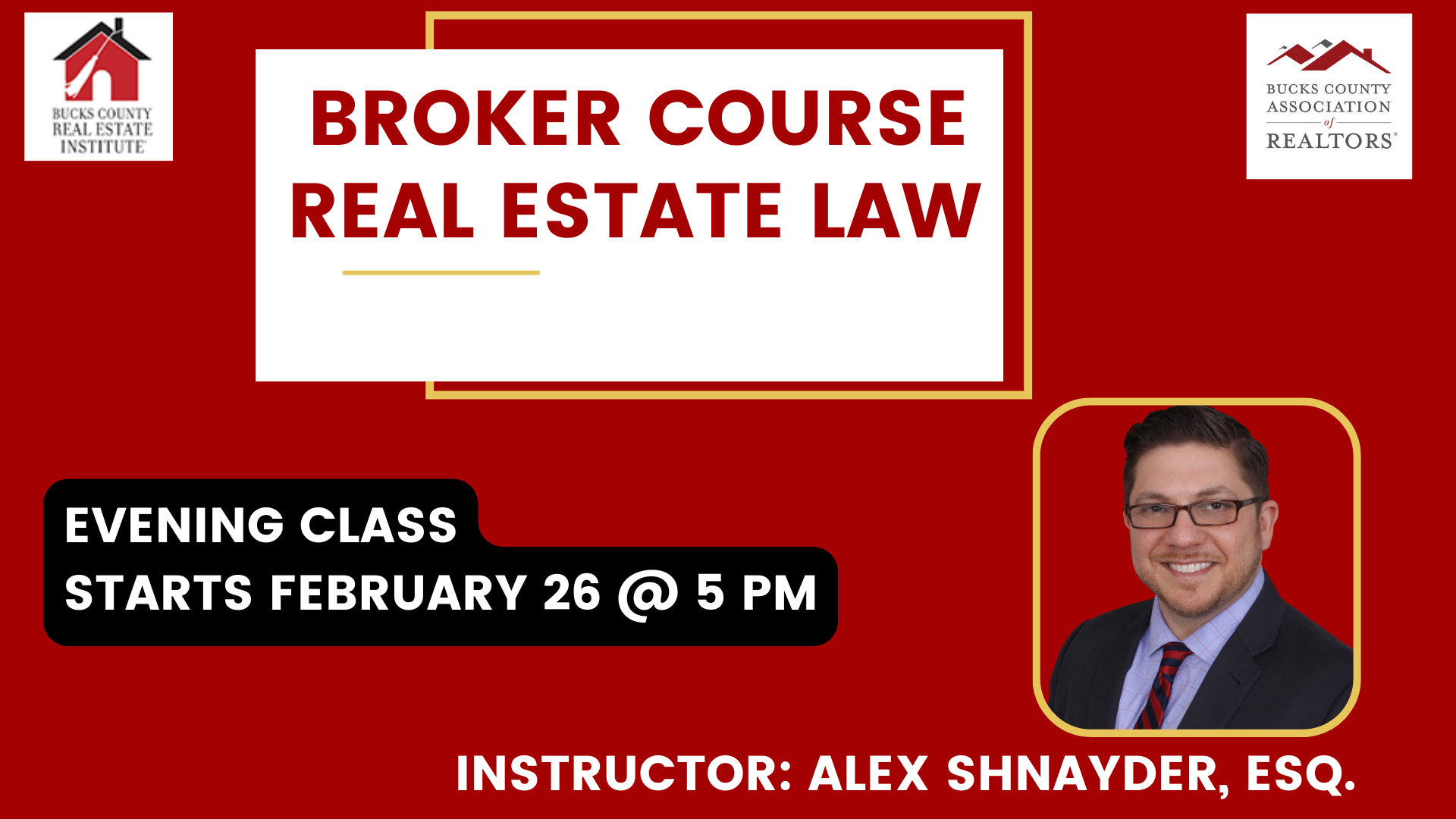 Cancelled Real Estate Law - Broker Class 2-2024 - Event Registration
