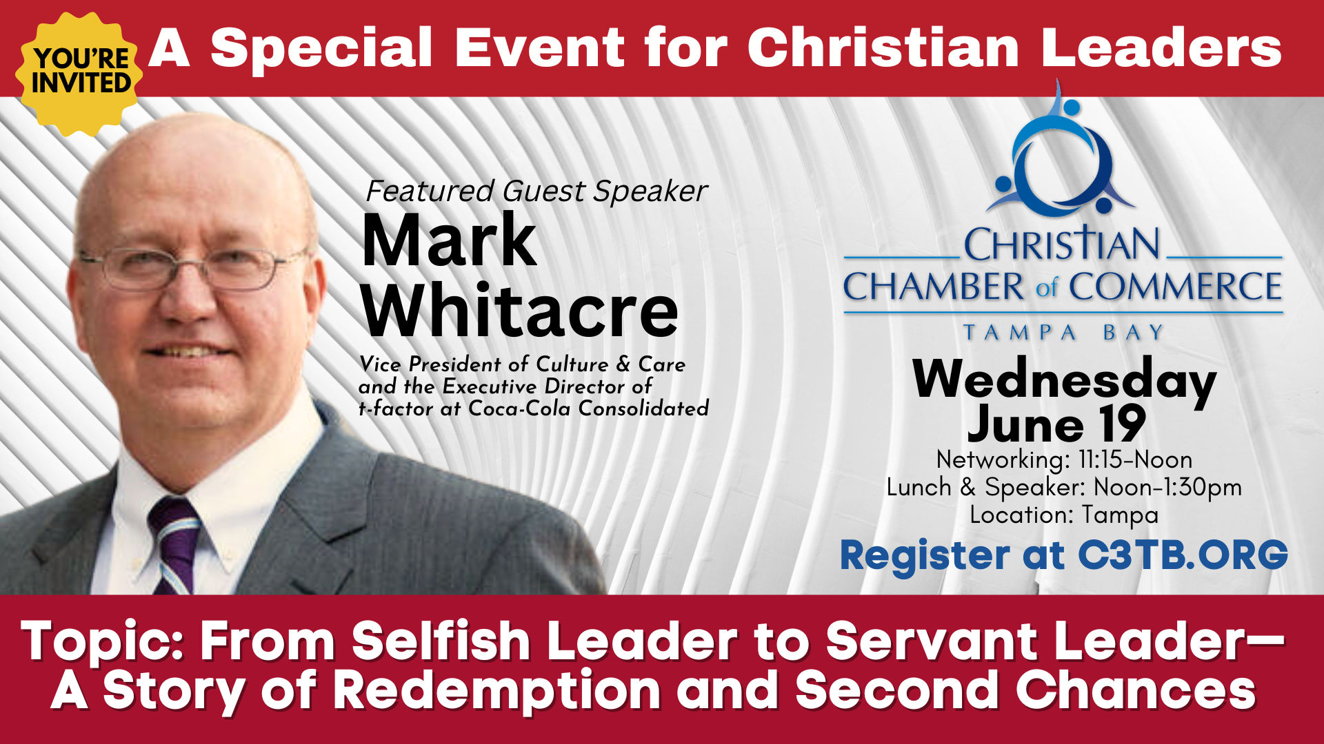 Mark Whitacre at Christian Chamber of Commerce Tampa Bay Christian ...