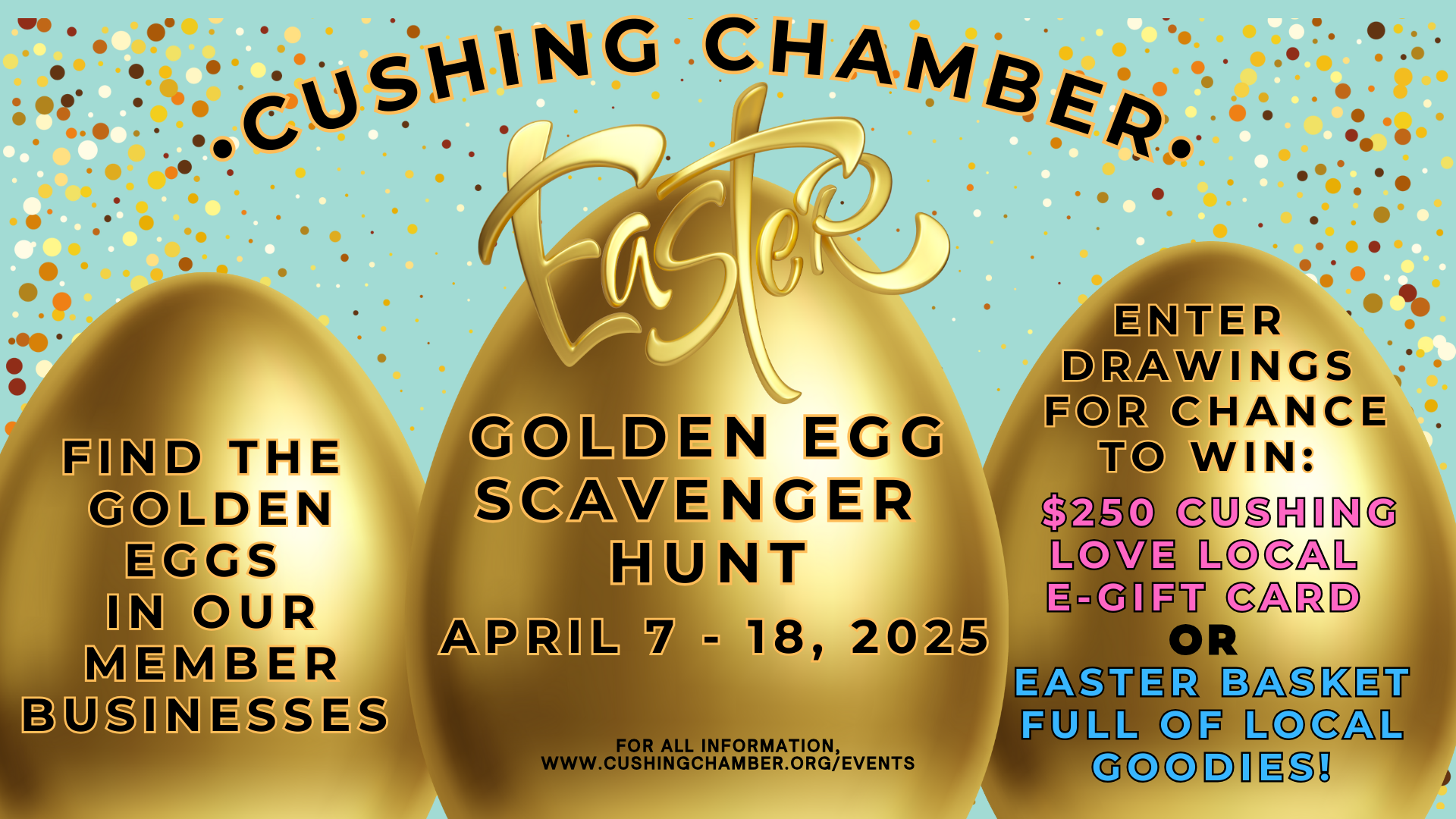 Cushing Chamber Easter Golden Egg Scavenger Hunt 🥚🥚🐰🐣🐥 Member ...