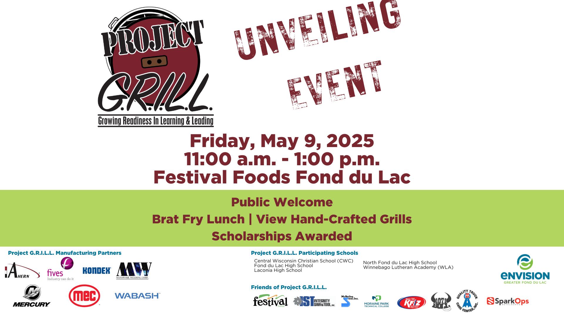 Project G.R.I.L.L. Unveiling Event #events# - Envision Greater Fond du Lac