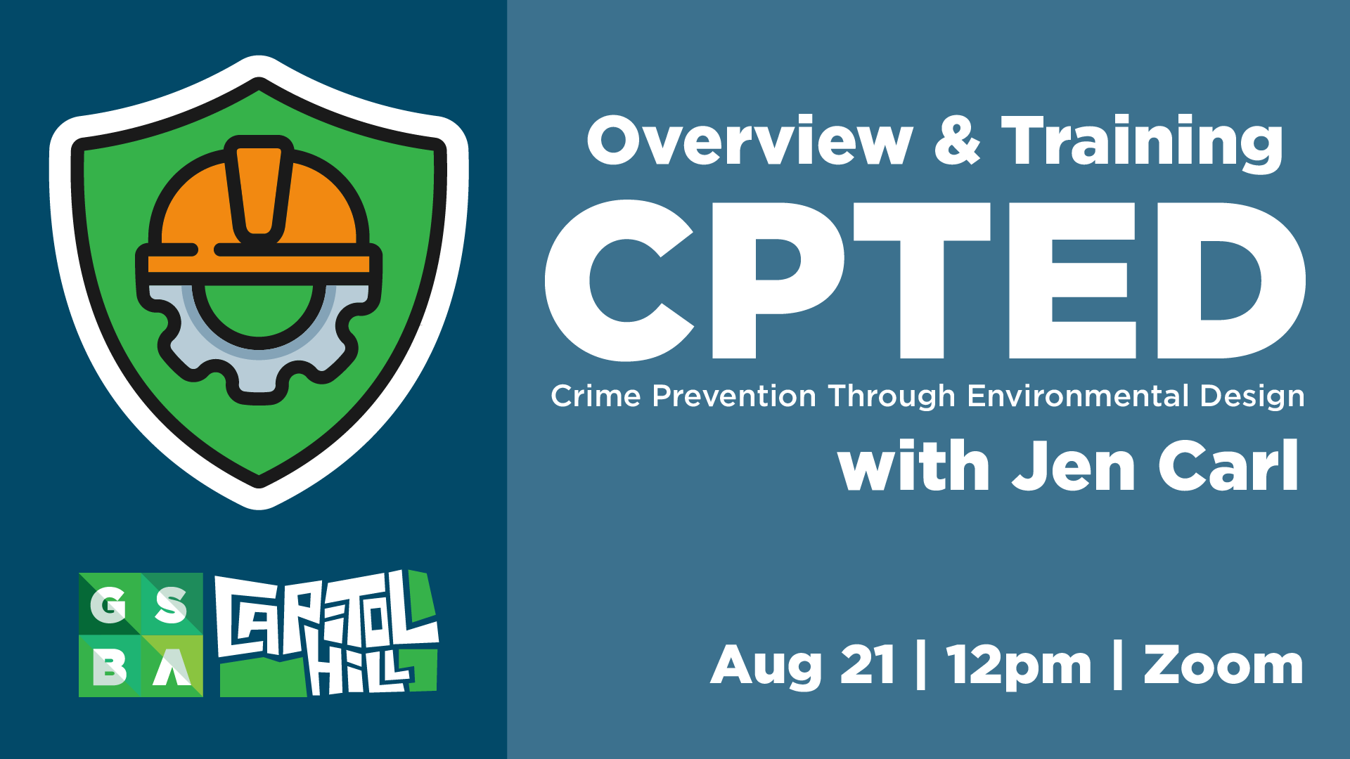 CPTED Overview Training with Jen Carl - Event Registration