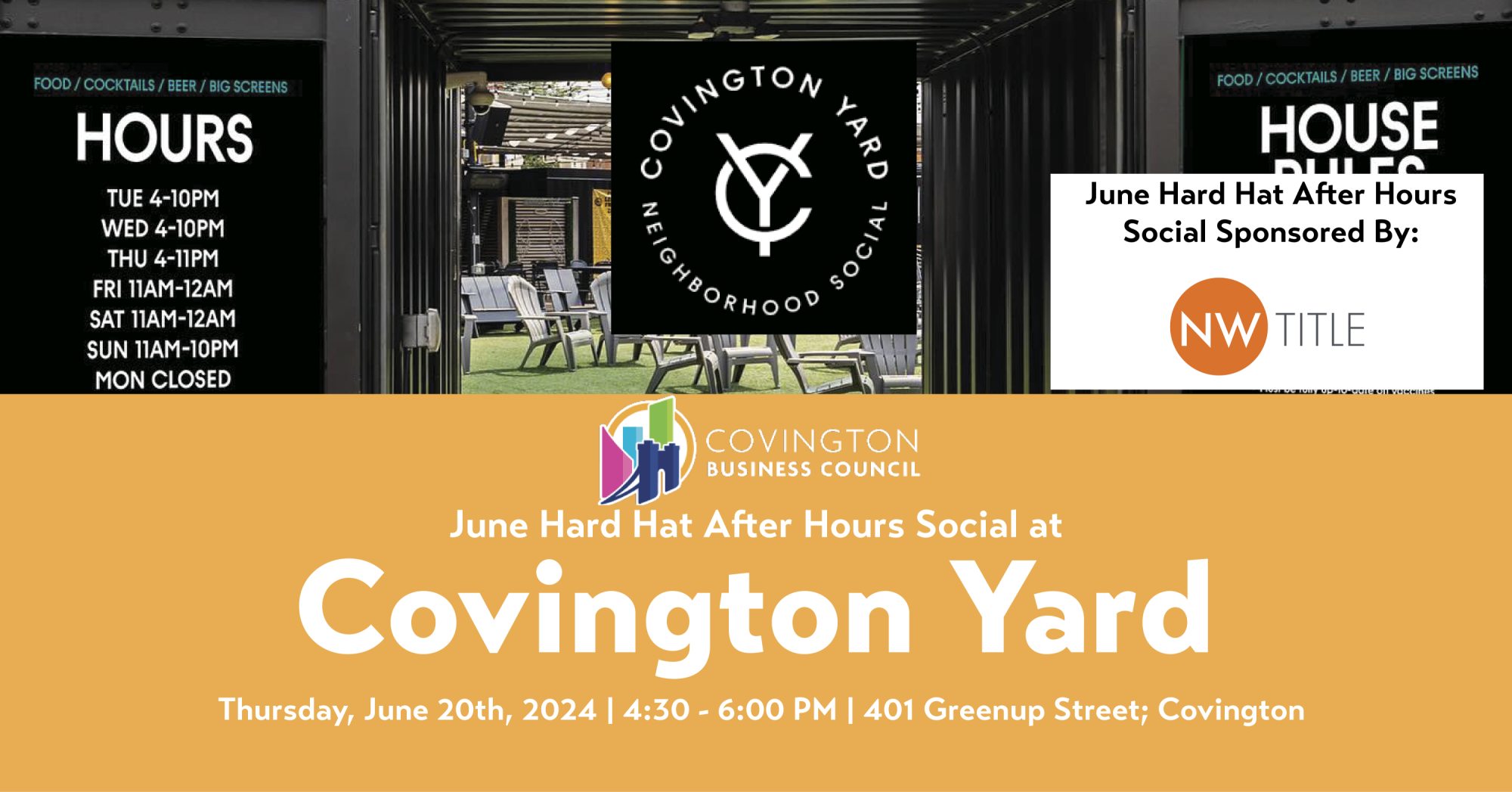 June Hard Hat After Hours Social at Covington Yard - Covington Business ...