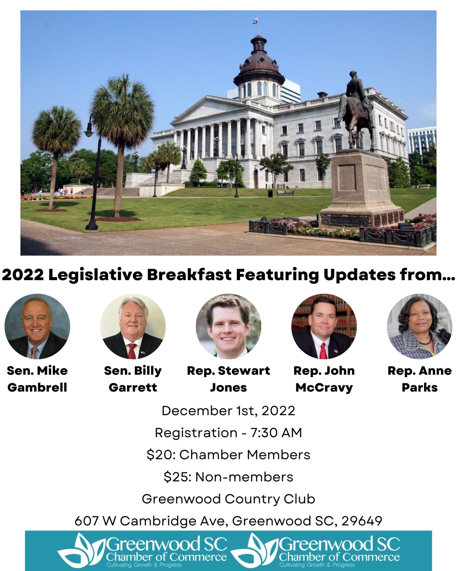 2022 Legislative Breakfast - Event Registration