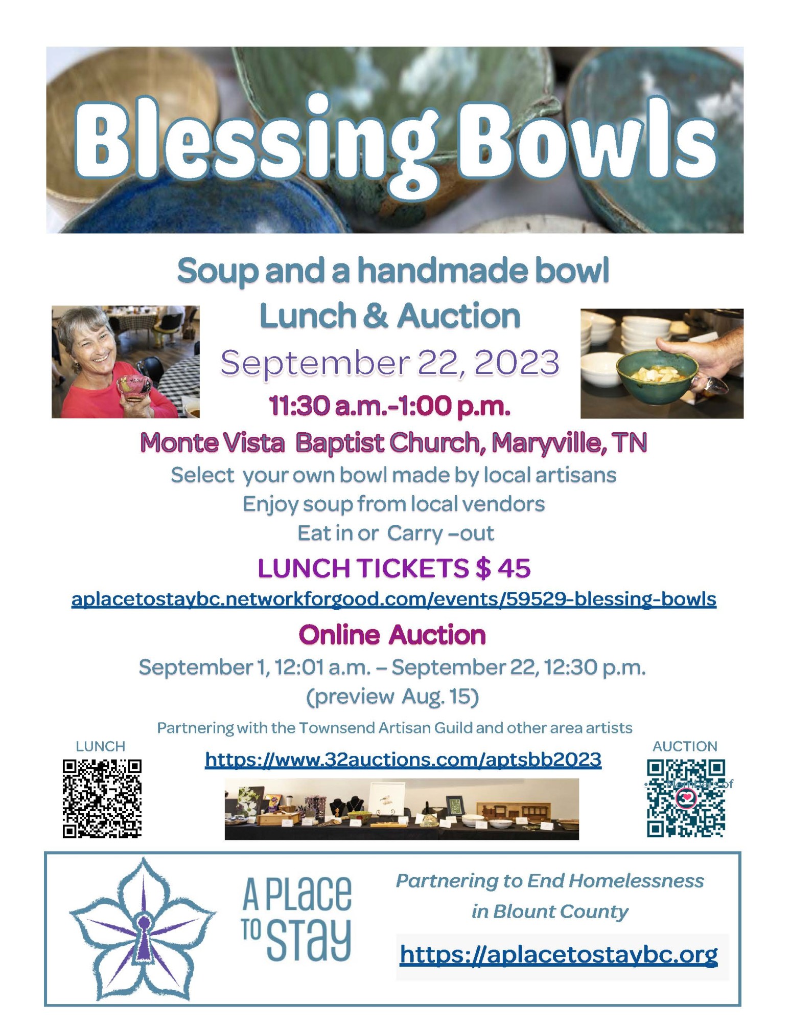 A Place to Stay | BLESSING BOWLS fundraiser - Blount Chamber
