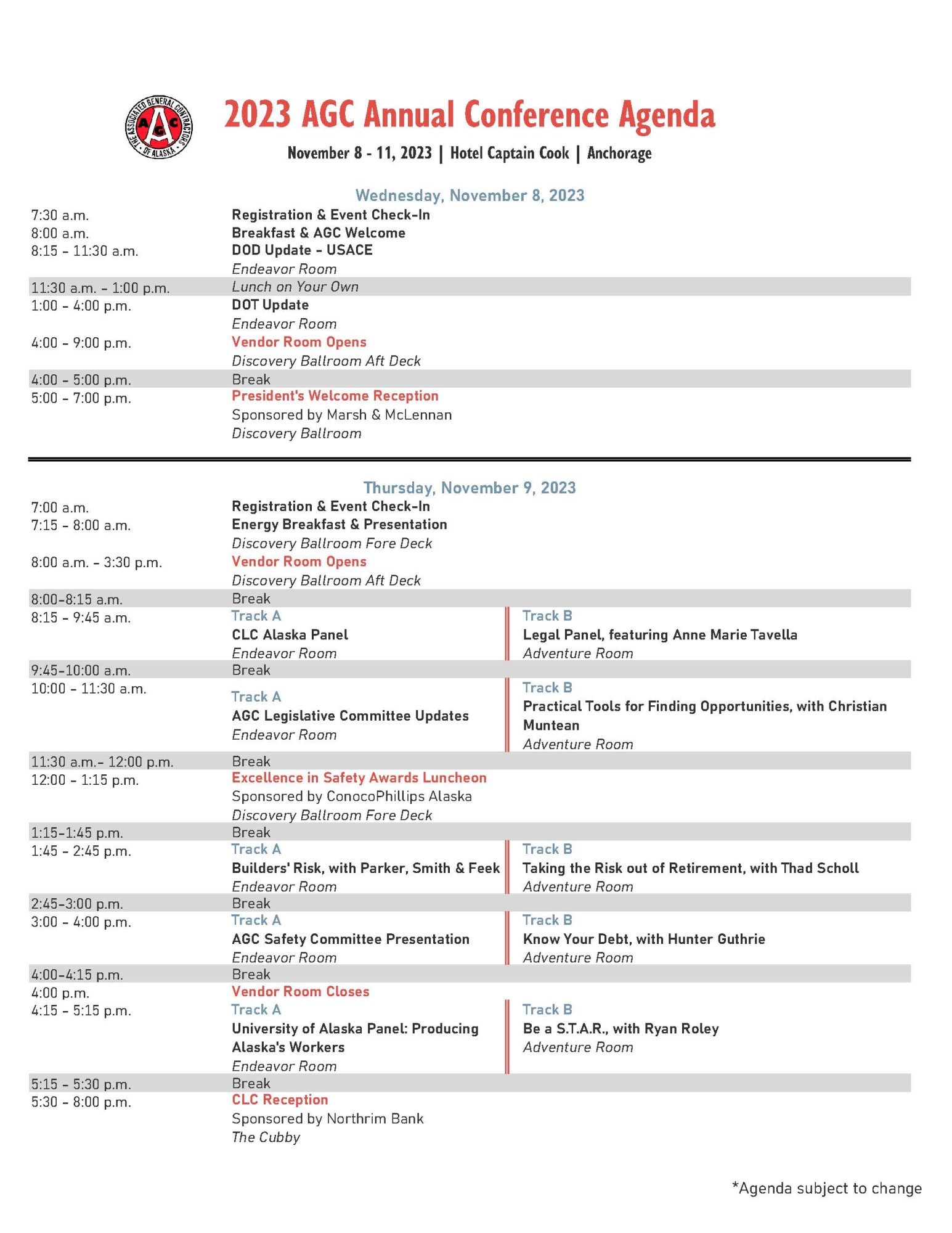 AGC 2023 Annual Conference - Event Registration