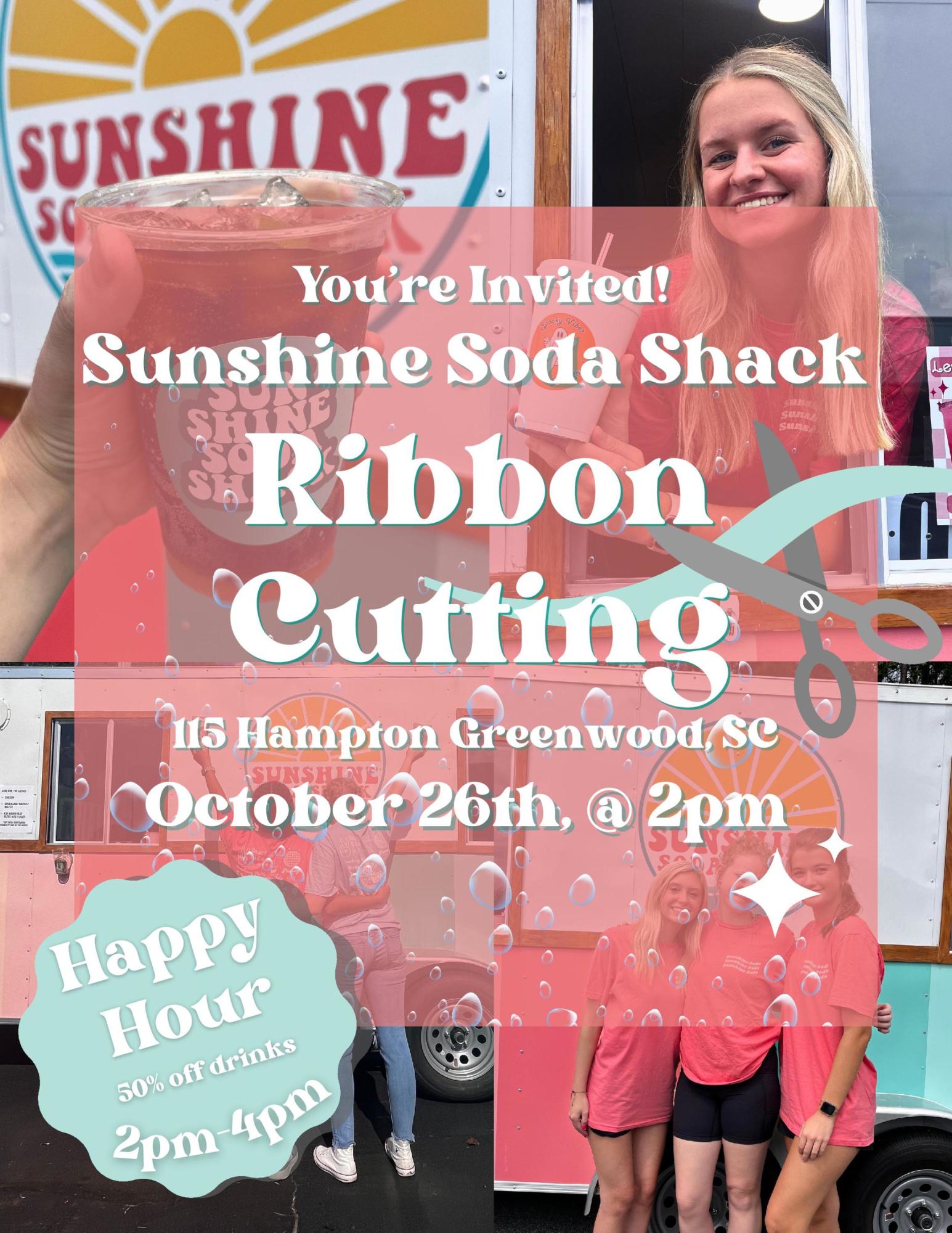 Sunshine Soda Shack Ribbon Cutting - Greenwood Chamber of Commerce - SC