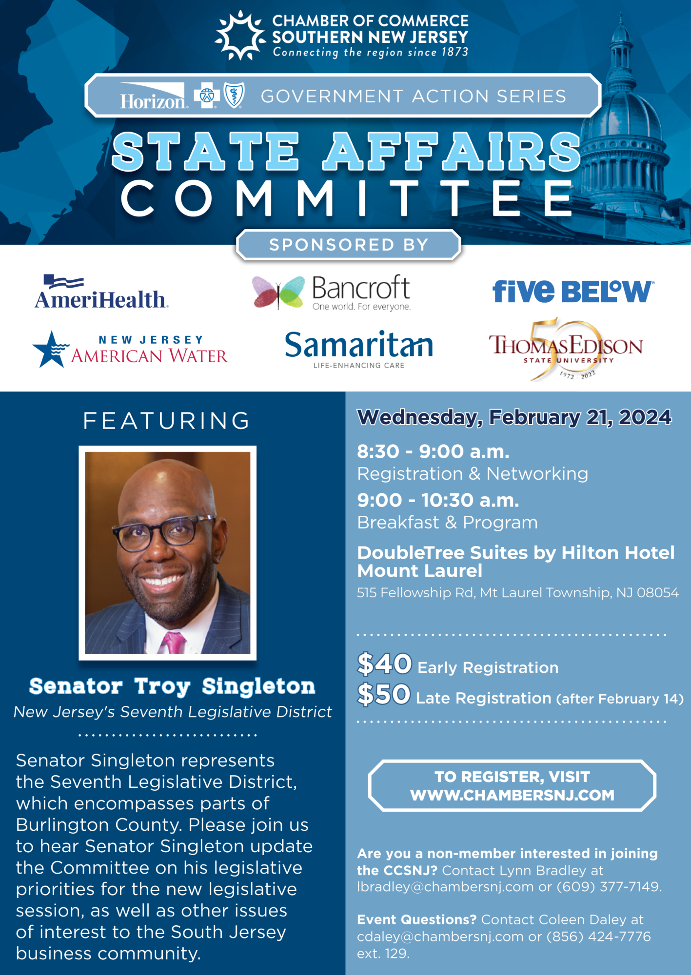 State Affairs Committee Featuring Senator Troy Singleton - Chamber of ...