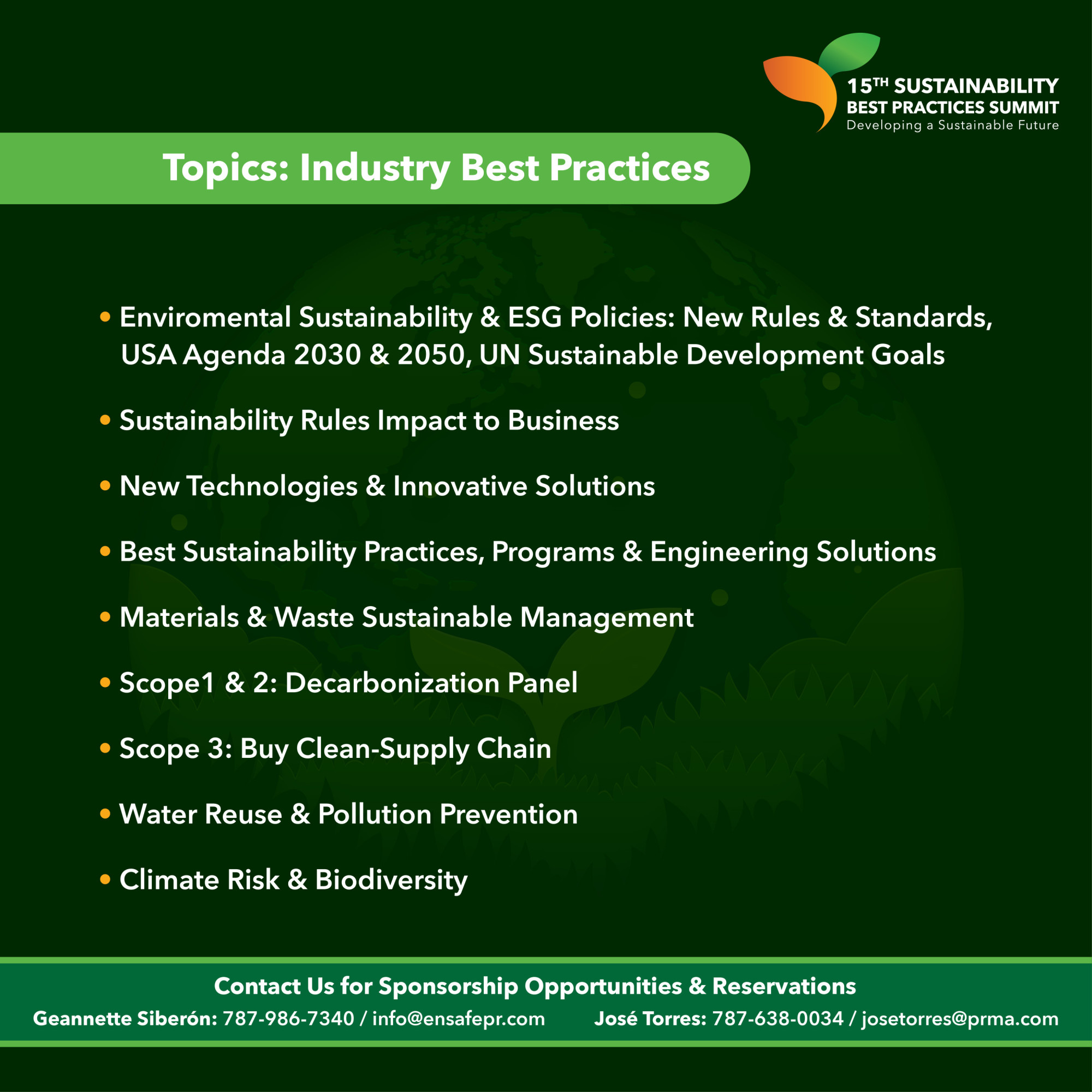 15th Sustainability Best Practices Summit- Developing a Sustainable ...