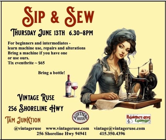 Sip & Sew at Vintage Ruse | Enjoy Mill Valley