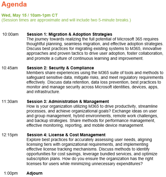 NOREX IT Roundtable: Microsoft 365 (Virtual) - Event Registration