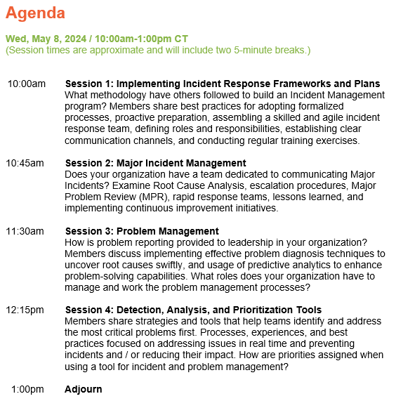 NOREX IT Roundtable: Incident & Problem Management (Virtual) - Event ...