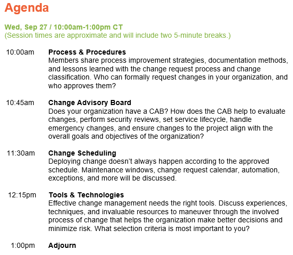 NOREX IT Roundtable: Change Management (Virtual) - Event Registration