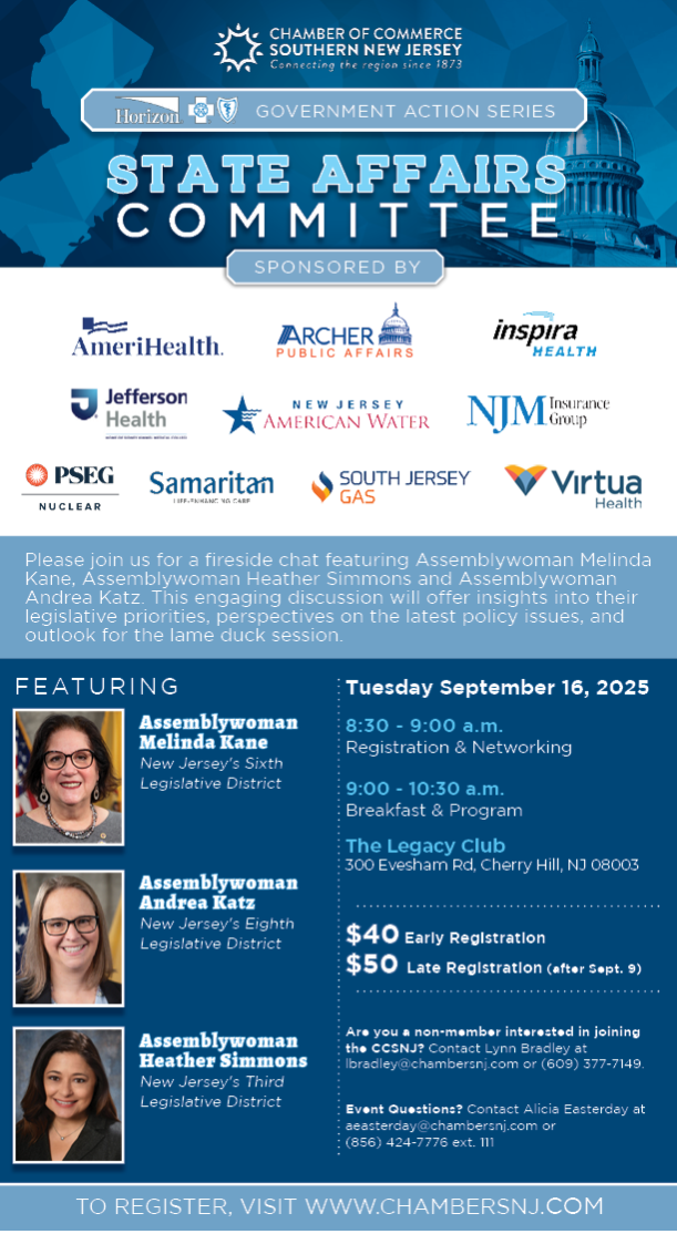 State Affairs Committee - Chamber of Commerce Southern New Jersey - CCSNJ