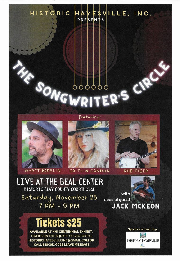 THE SONGWRITER'S CIRCLE - LIVE AT THE BEAL CENTER | Clay County NC ...