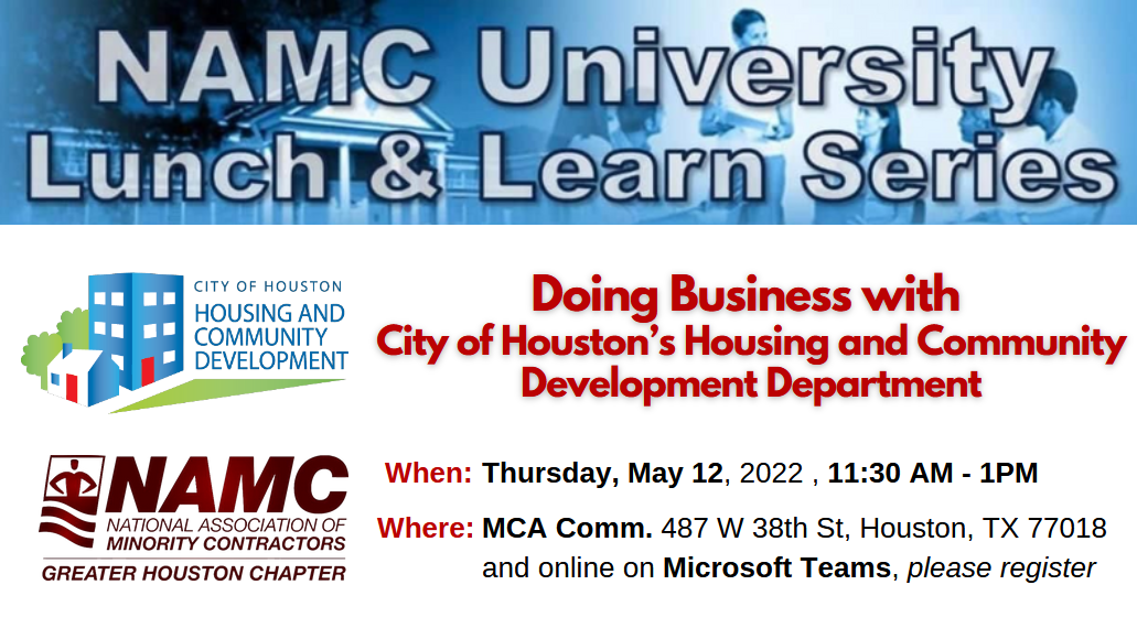 NAMC May Lunch & Learn 2022 | National Association of Minority Contractors