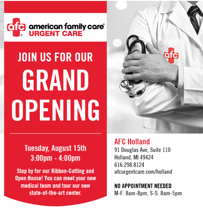 AFC Urgent Care Holland Ribbon Cutting Ceremony - Michigan West Coast ... AFC Urgent Care Holland Ribbon Cutting Ceremony - Michigan West Coast ...
