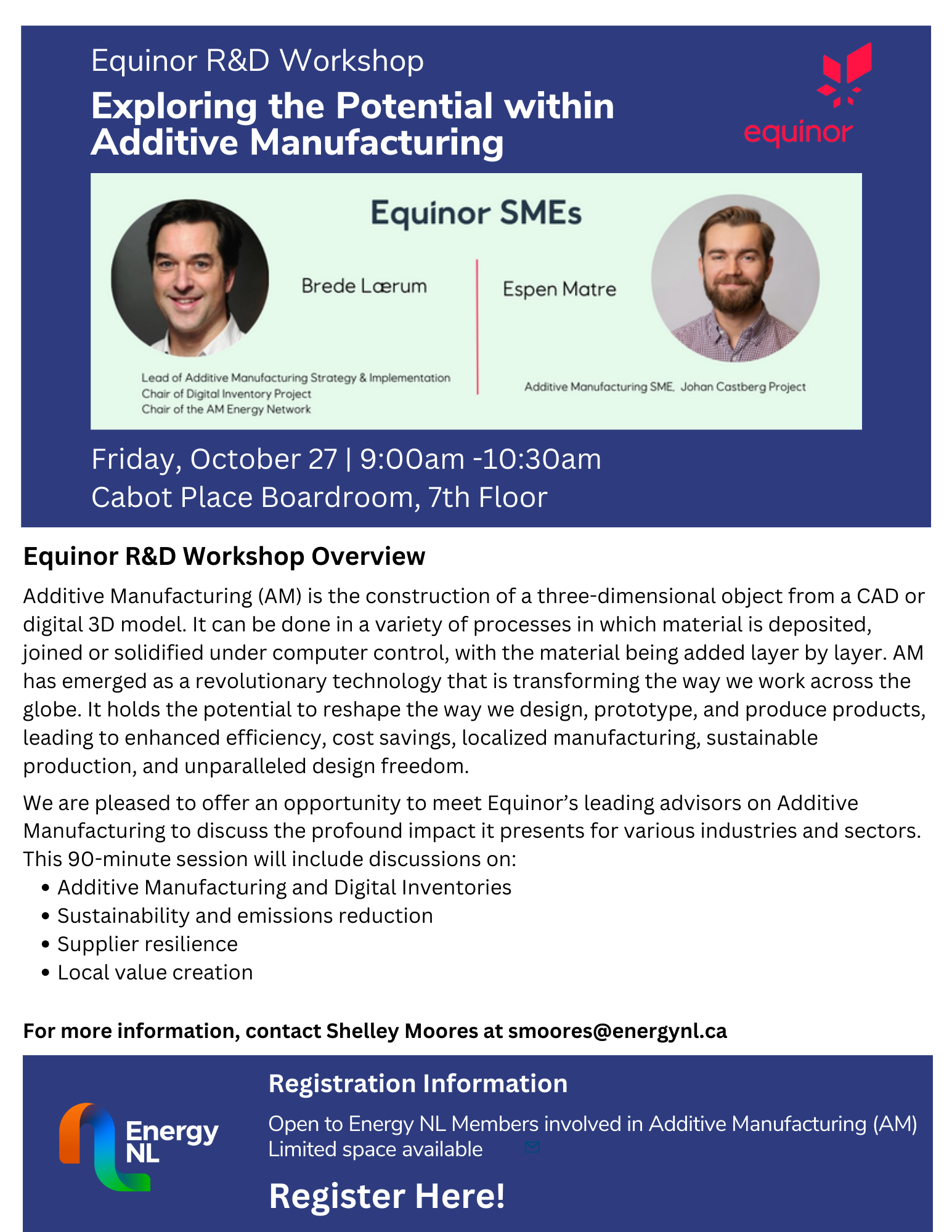 Equinor R&D Workshop - Event Registration