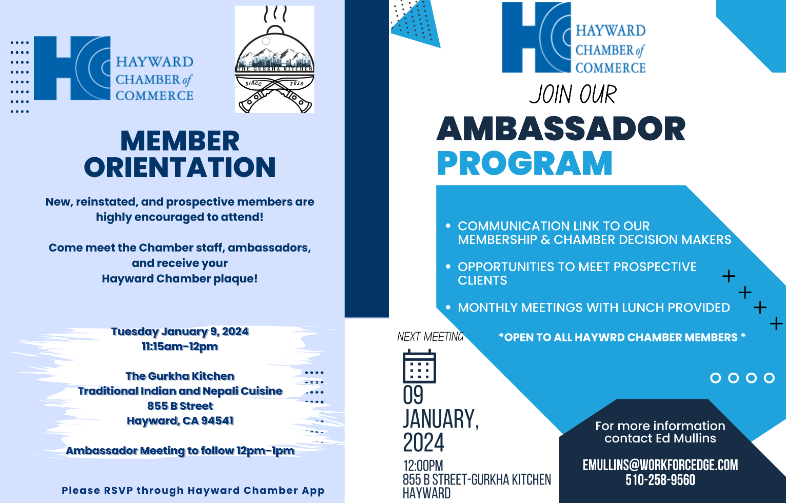 January Member Orientation | Hayward Chamber of Commerce | Hayward CA