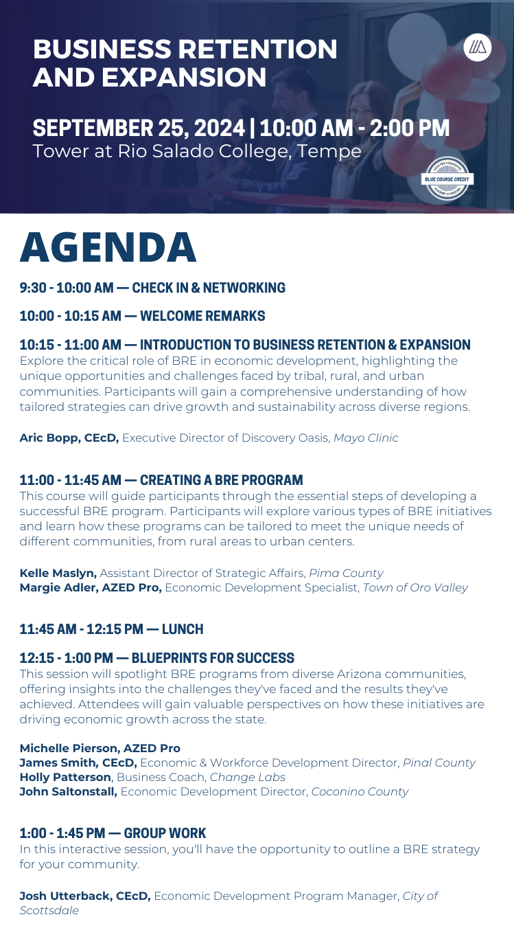 Blue Academy Course - Business Retention & Expansion | AAED