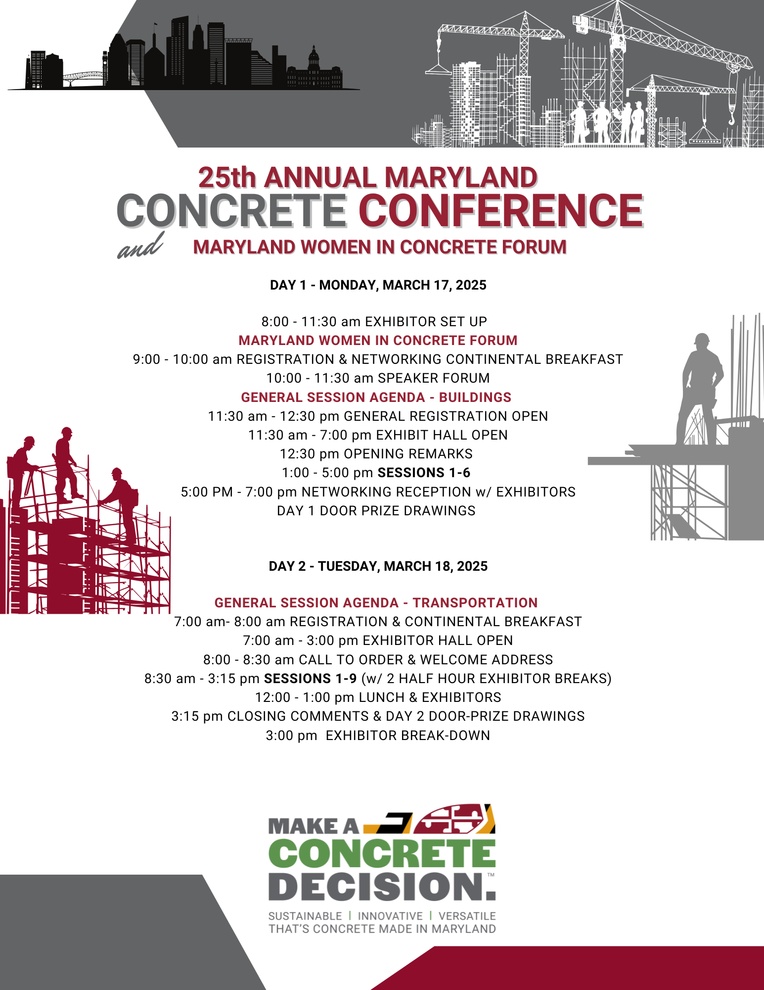 25th ANNUAL MARYLAND CONCRETE CONFERENCE & MARYLAND WOMEN IN CONCRETE ...