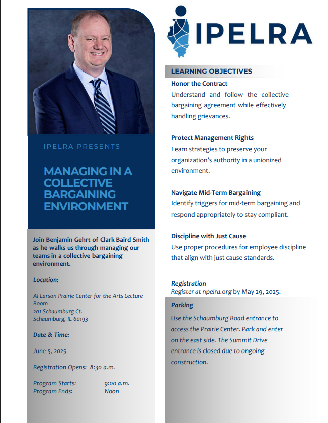 2025 IPELRA Managing in a Collective Bargaining Environment Training ...