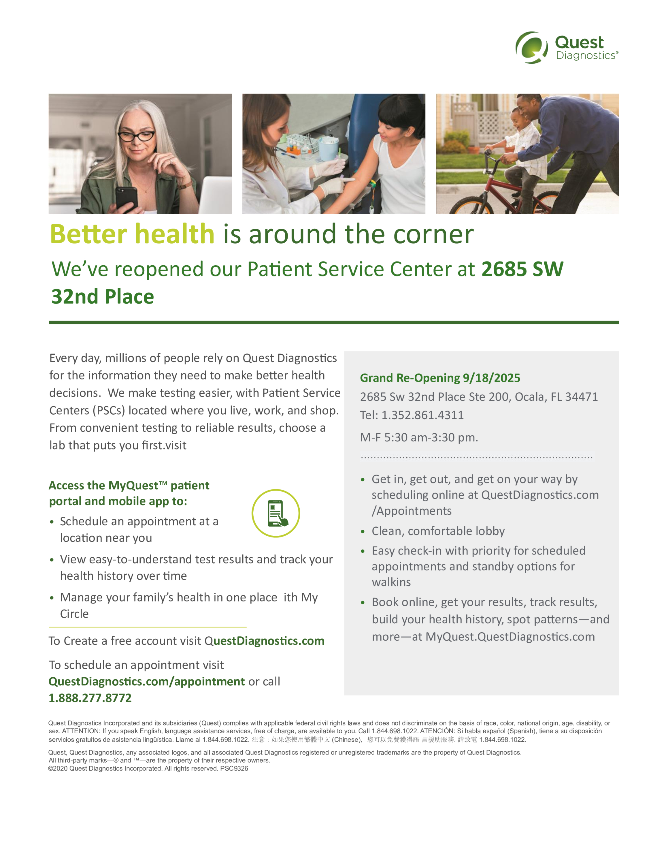 Ribbon Cutting for Quest Diagnostics grand re-opening | Ocala CEP