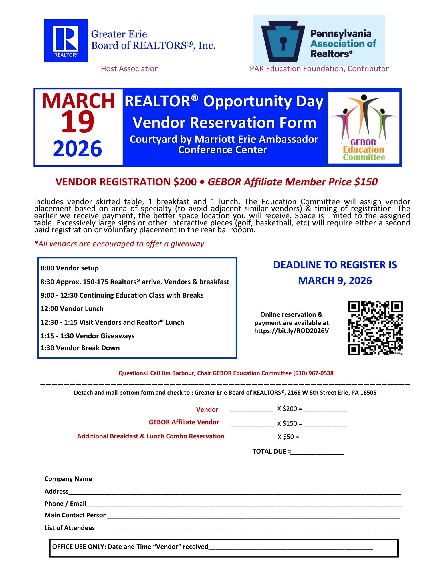 2026 REALTOR® Opportunity Day - VENDORS - Event Registration