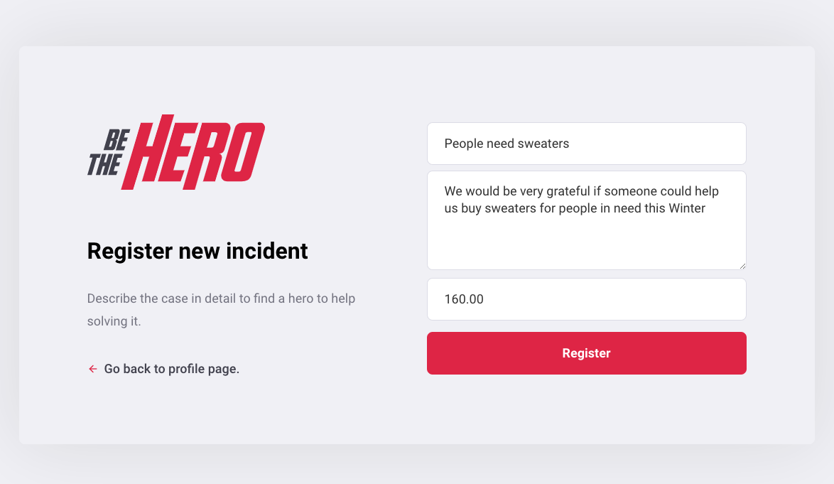 GitHub - mikemorcerf/be-the-hero-app: NodeJS, ReactJS and React Native ... GitHub - mikemorcerf/be-the-hero-app: NodeJS, ReactJS and React Native ...