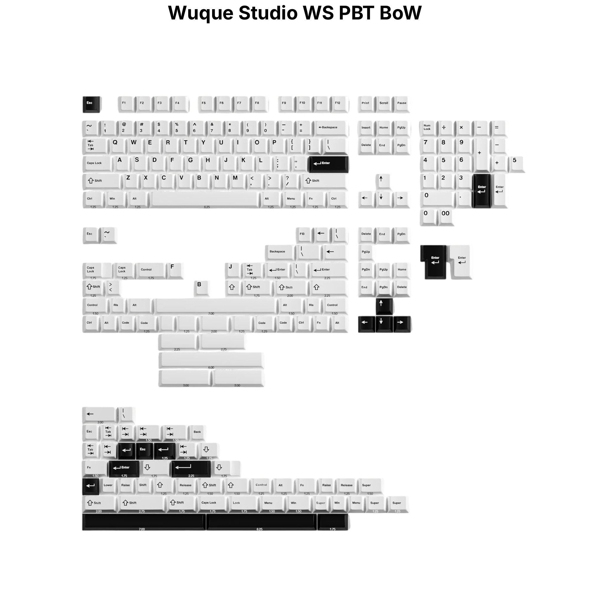 Wuque Studio WS PBT BoW Keycap Kit · Milktooth