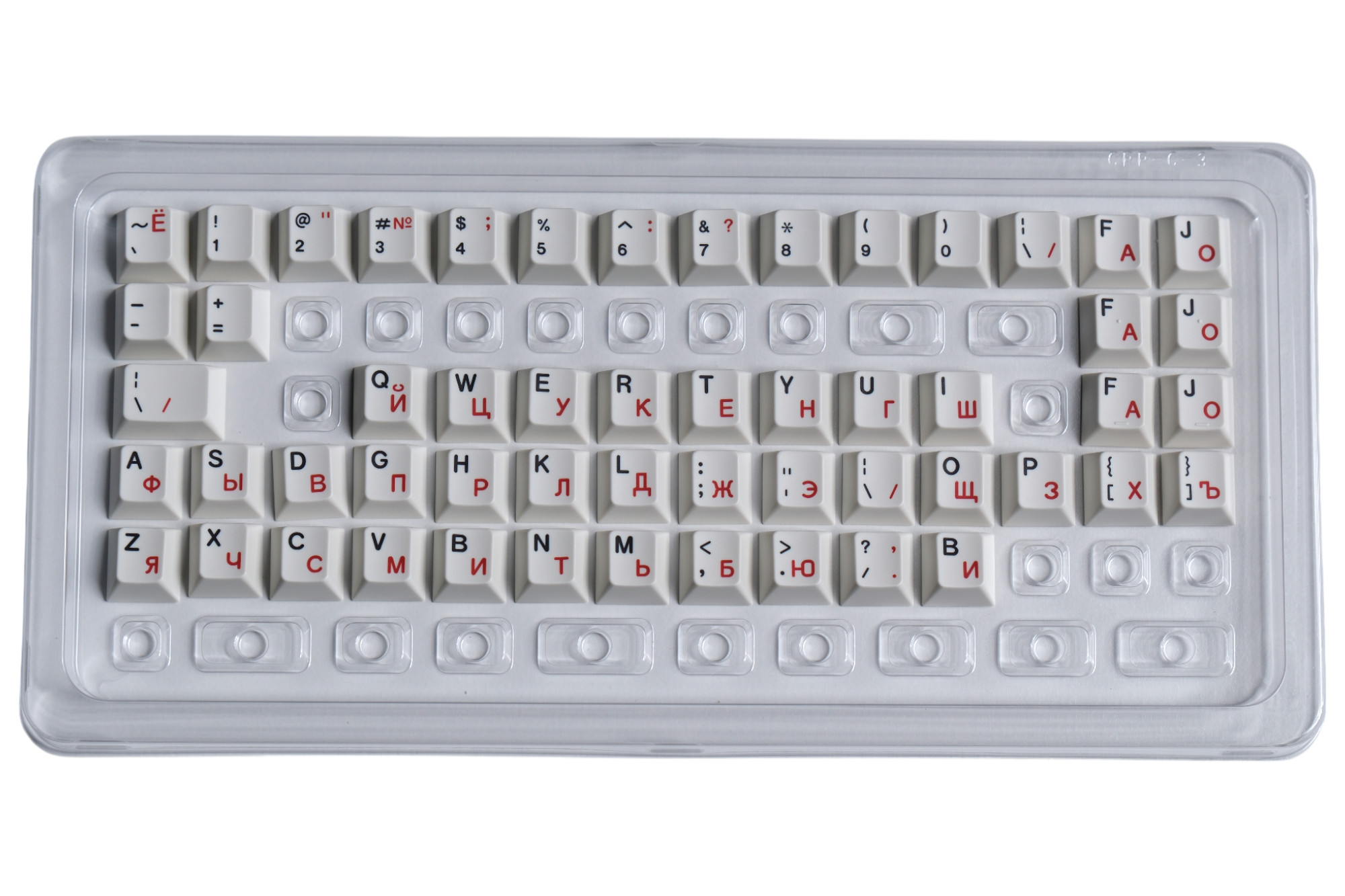 Hammerworks Alphas Cyrillic Red (R6) Keycap Kit · Milktooth