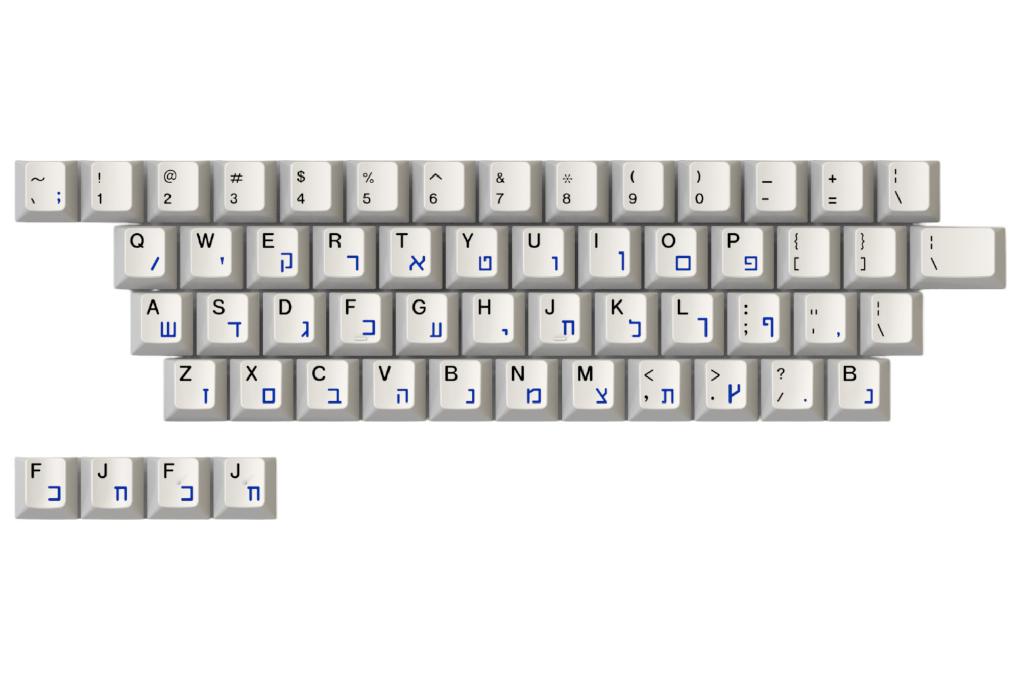 Hammerworks Alphas Hebrew Blue (R6) Keycap Kit · Milktooth