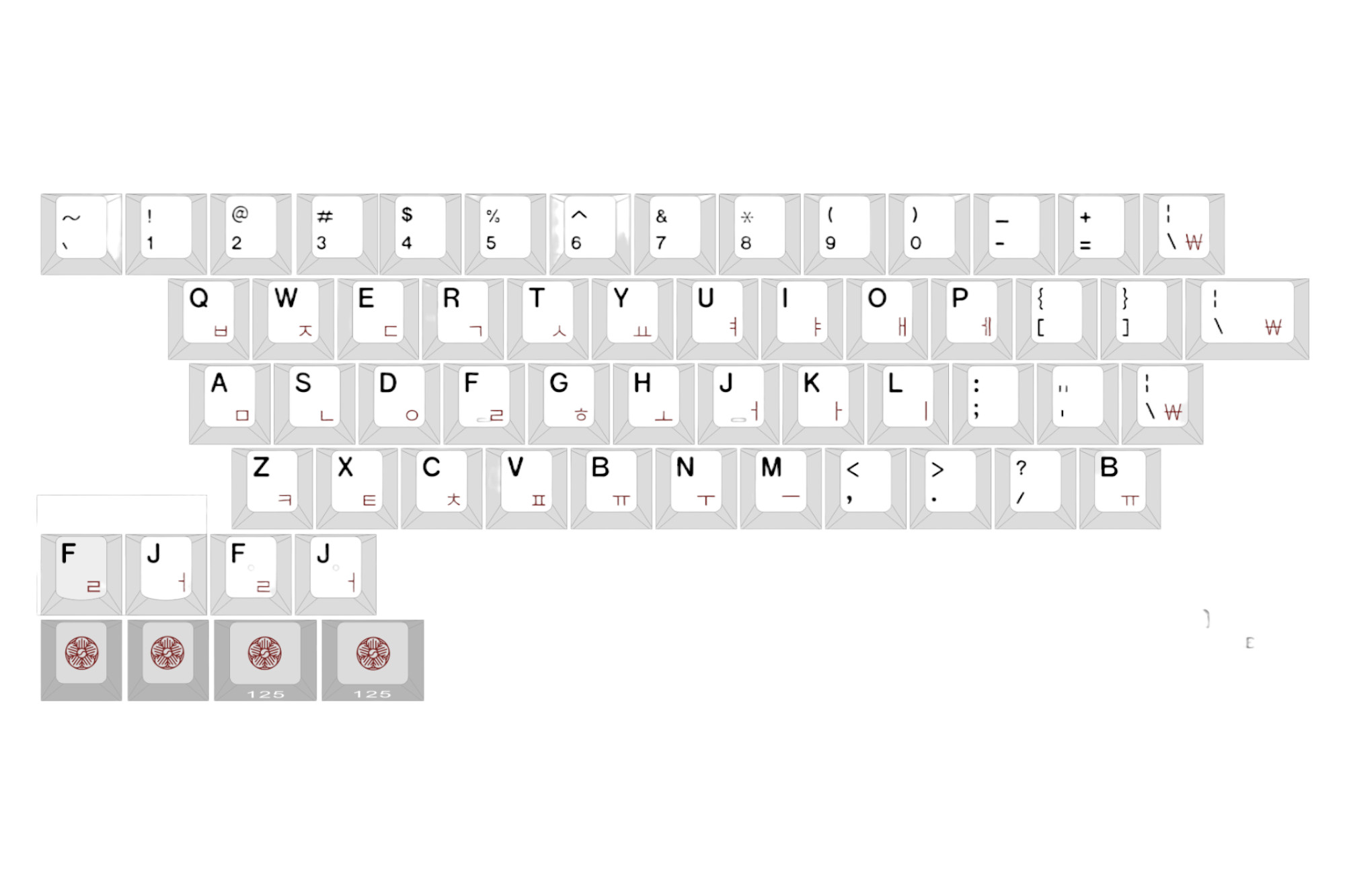 Hammerworks Alphas Korean Red (R6) Keycap Kit · Milktooth