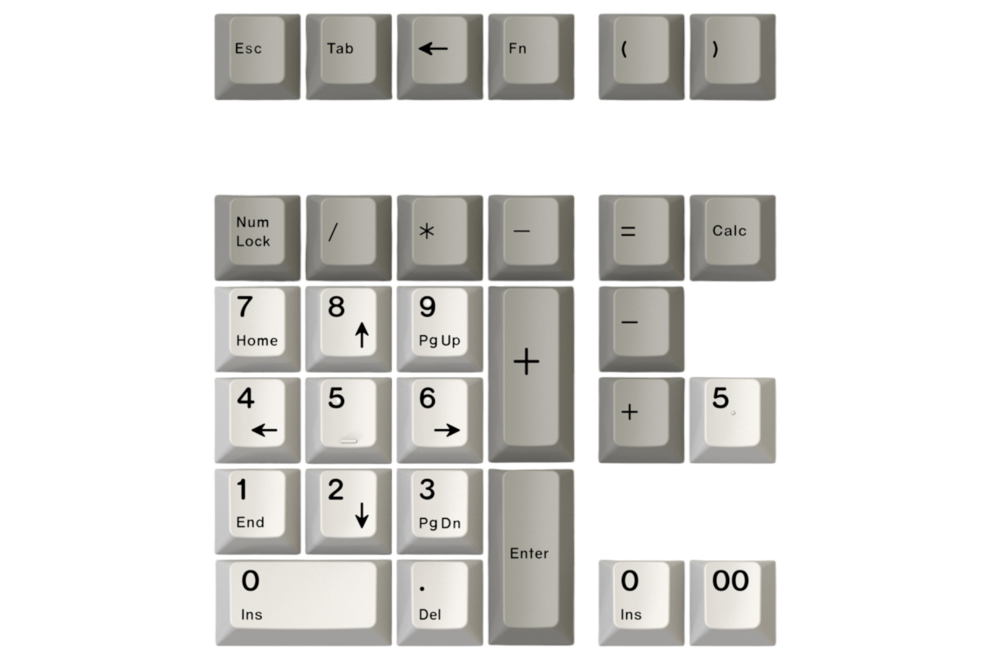 Hammerworks Numpad Beige (R6) Keycap Kit · Milktooth