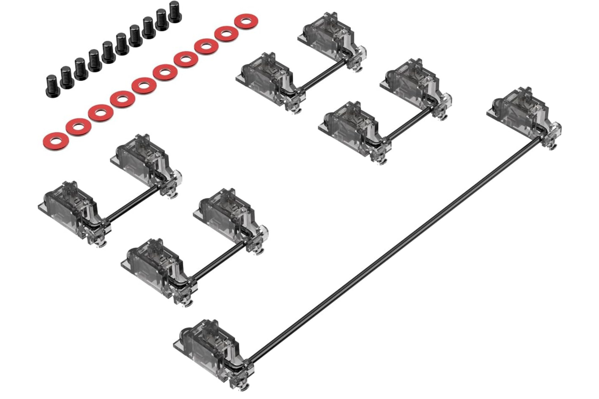 Durock V3 Smokey Black Screw-in Stabilizer Set (4×2u, 1×7u) · Milktooth