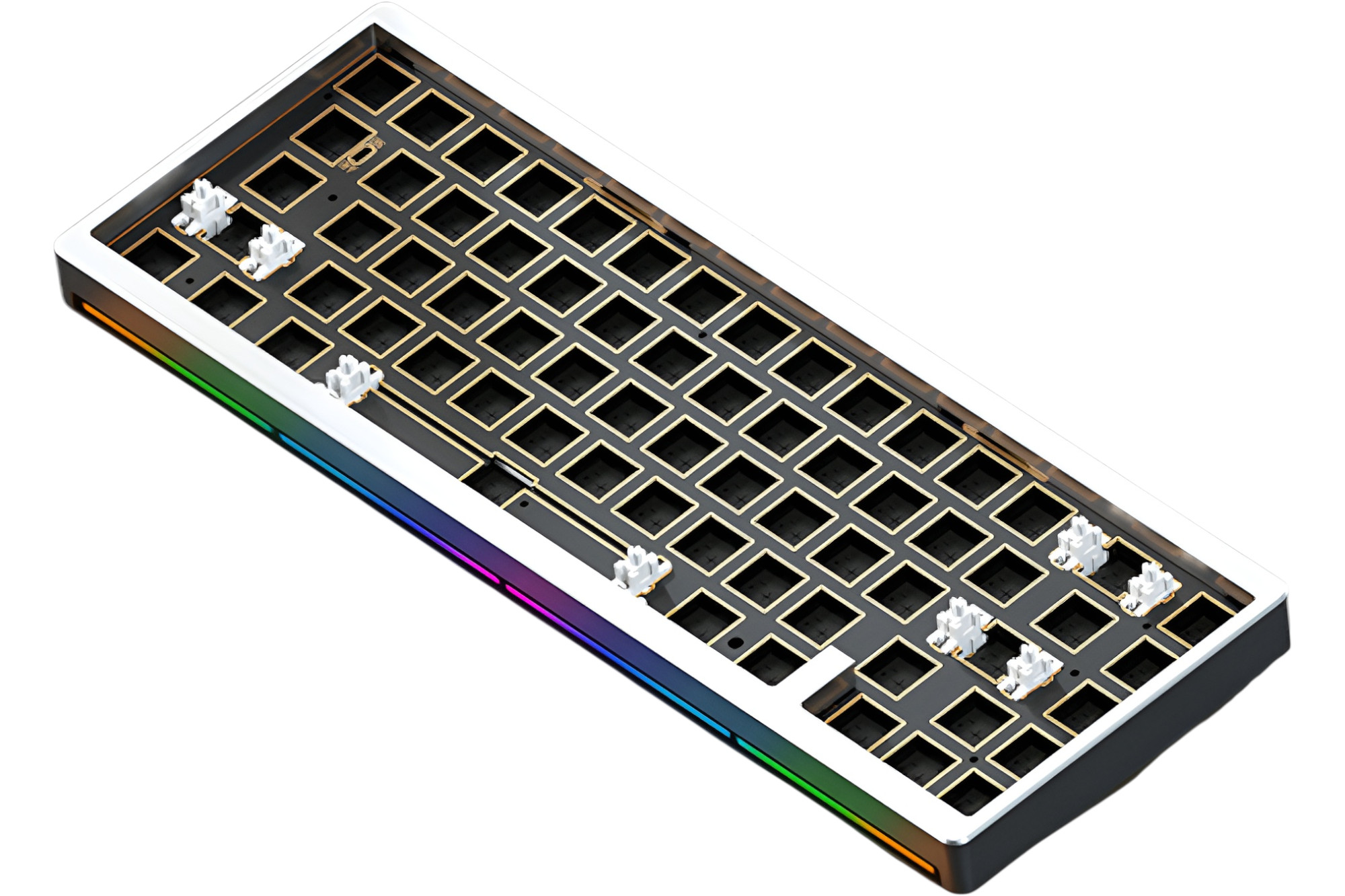Weikav Nut65 Cu Wireless 65% Barebones - Silver Keyboard · Milktooth