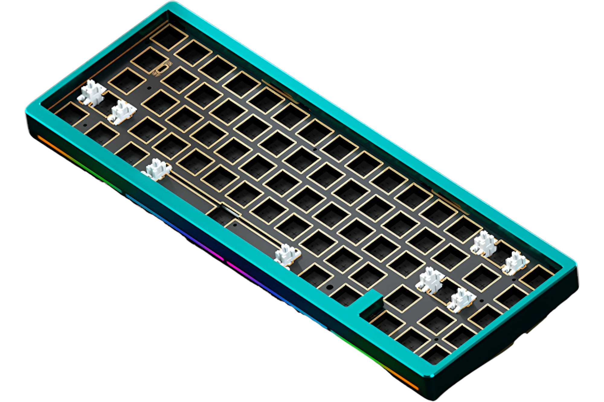 Weikav Nut65 Cu Wireless 65% Barebones - Teal Keyboard · Milktooth