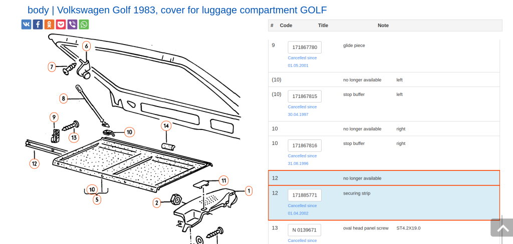 View topic: Parcel Shelf fitting – The Mk1 Golf Owners Club