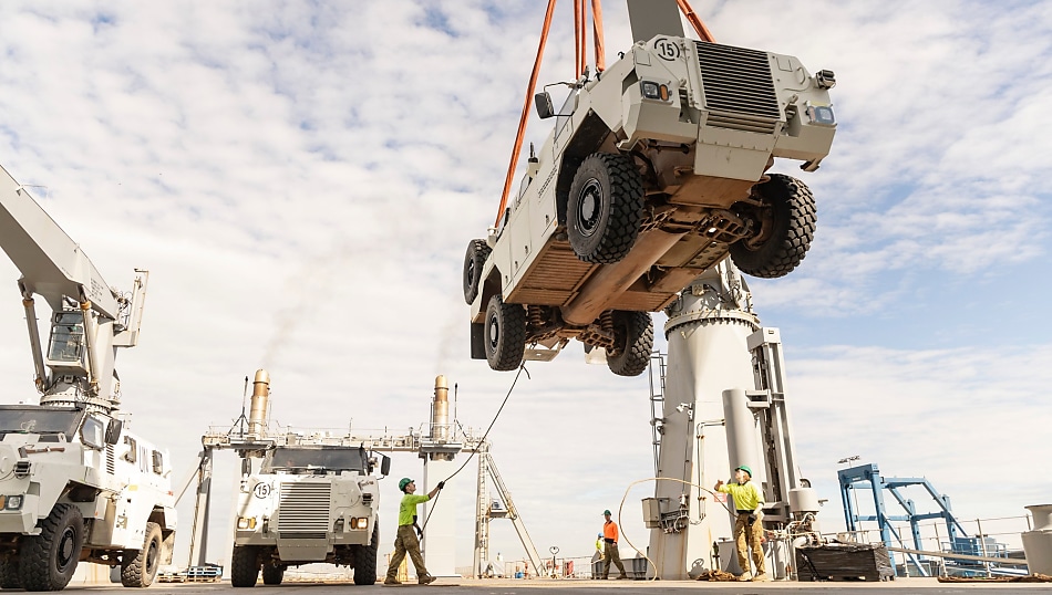 HMAS Choules delivers Bushmaster fleet to Fiji - Naval. Military ...