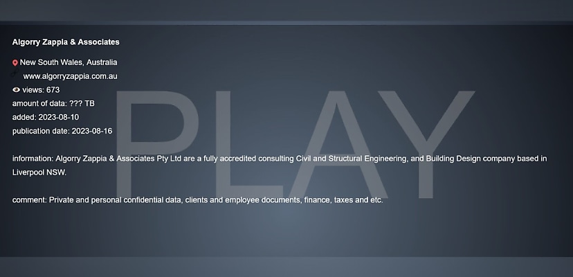 Sydney engineering firm allegedly hit by Play ransomware attack - Cyber ...