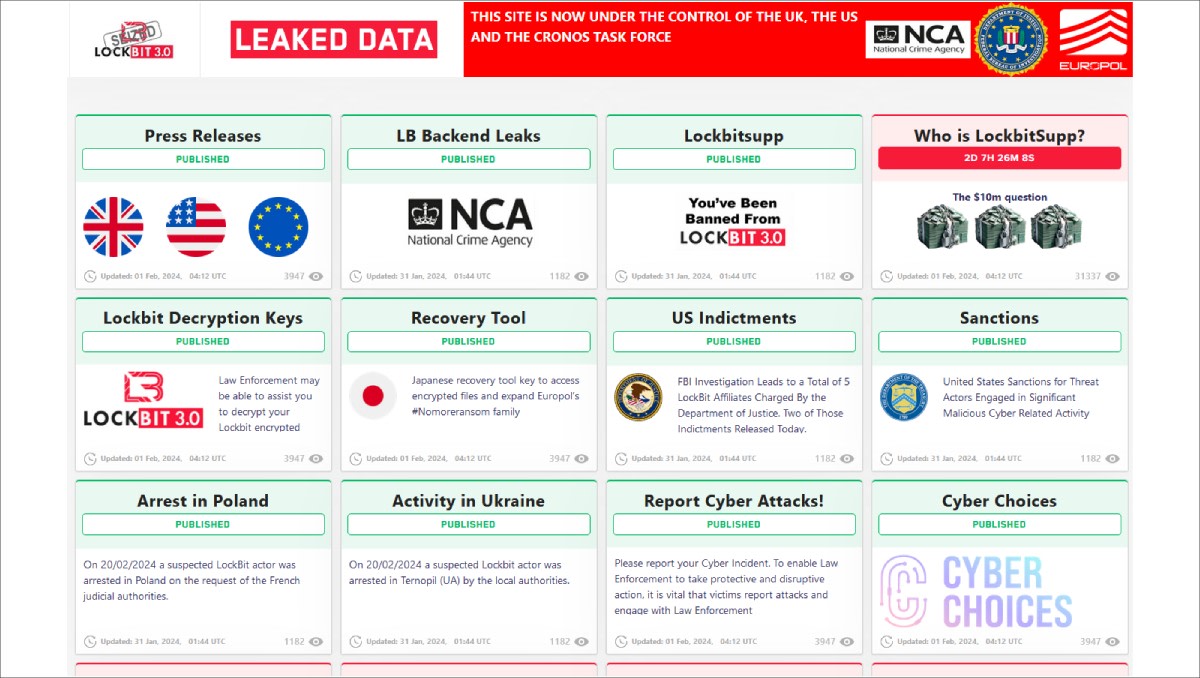LockBit gang data leaked on own dark web site as NCA, FBI release new ...