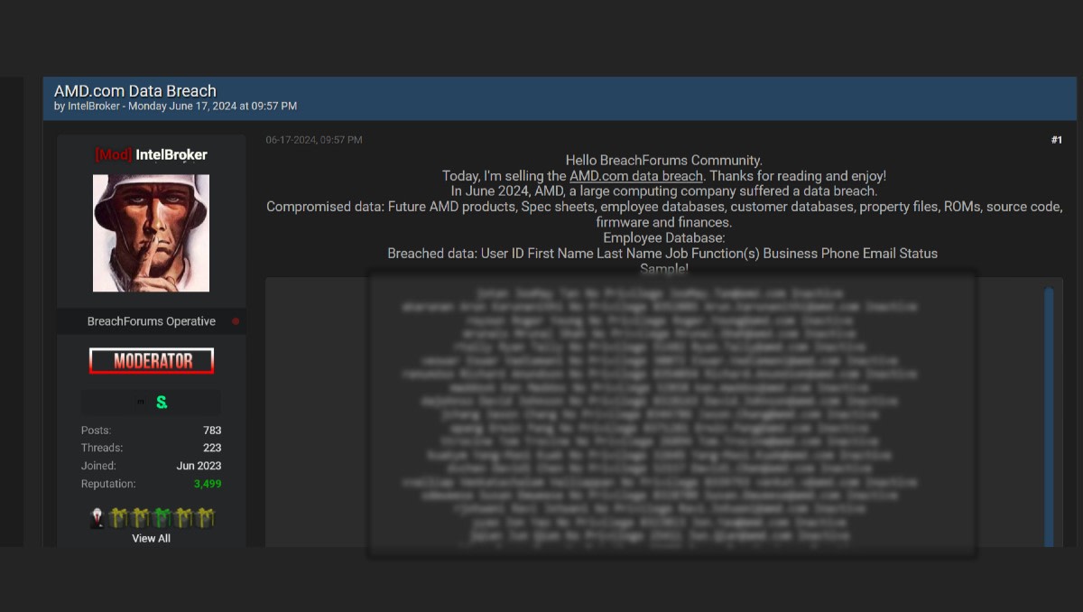 Chipmaker AMD confirms data breach investigation following hacker’s ...