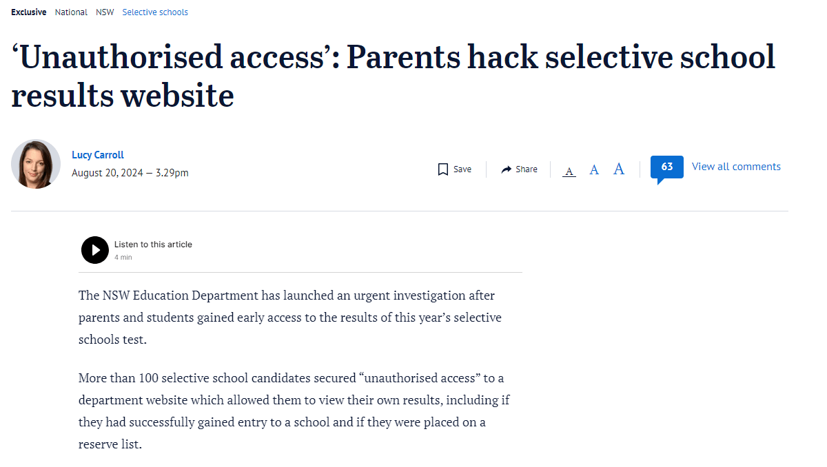 Op-Ed: No, a NSW Department of Education website was NOT hacked - Cyber Daily