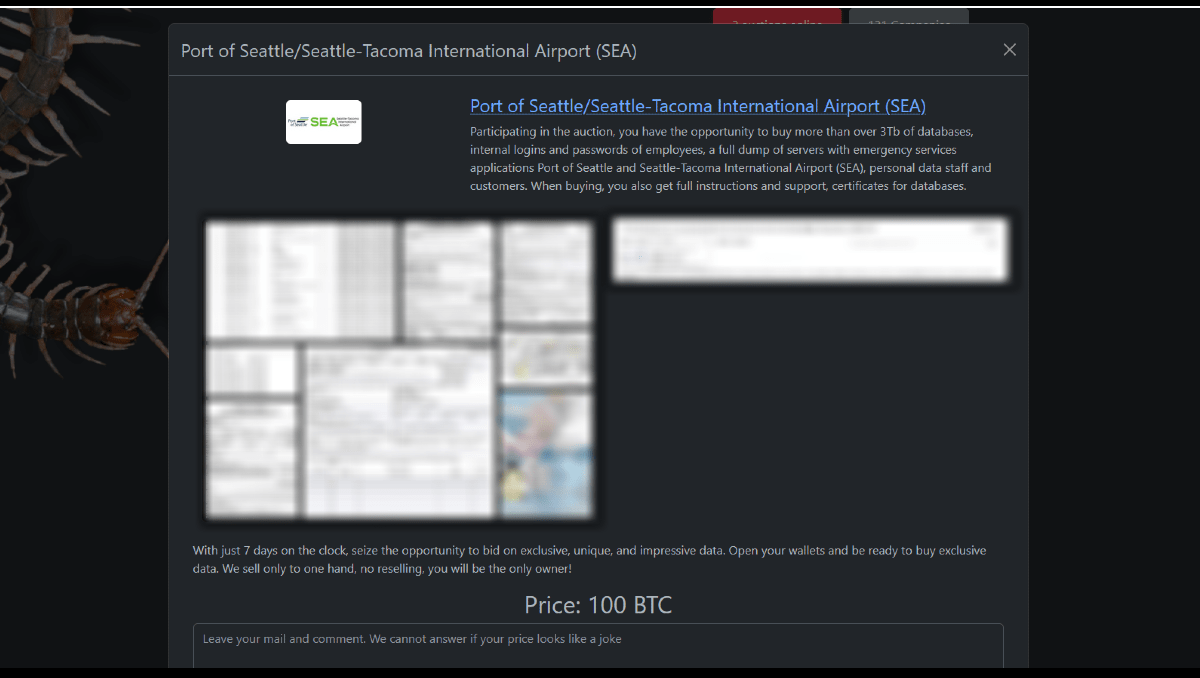 Rhysida ransomware gang demands US$5.8m ransom for Seattle-Tacoma data ...