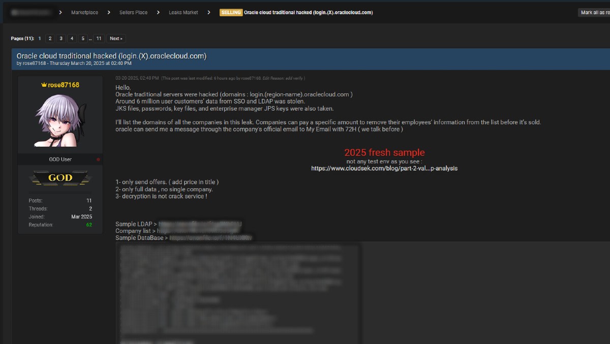 Oracle hack appears to be the real deal, despite the company’s denials - Cyber Daily