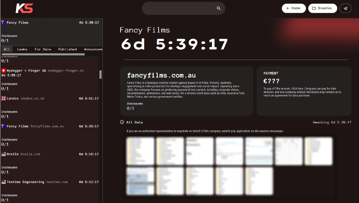 Exclusive: Aussie creative agency Fancy Films hit by alleged KillSec ...
