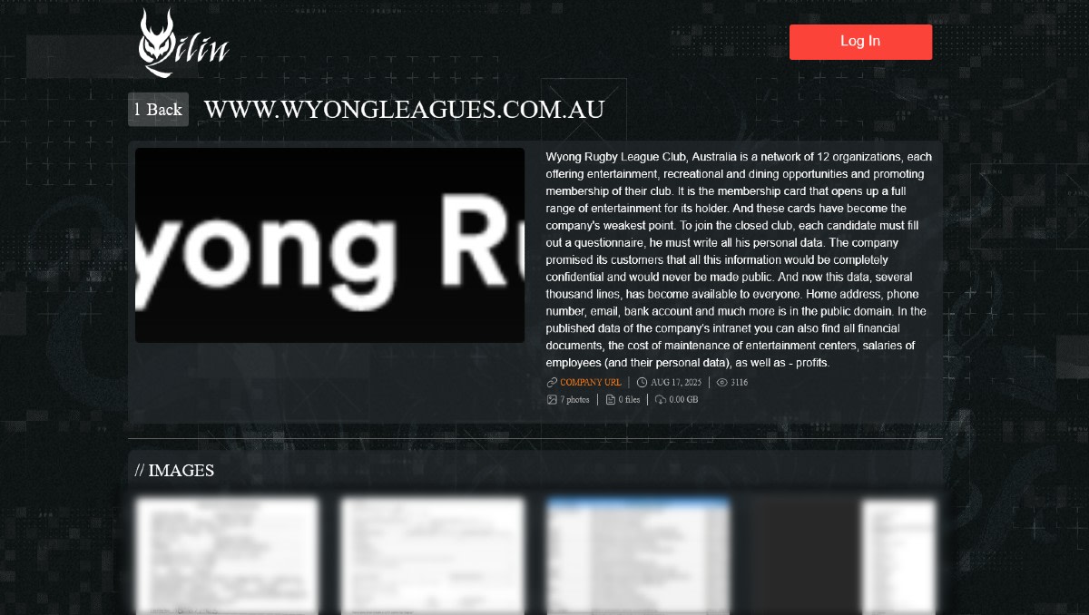 Exclusive: Wyong Rugby League Club listed by Qilin ransomware gang - Cyber Daily