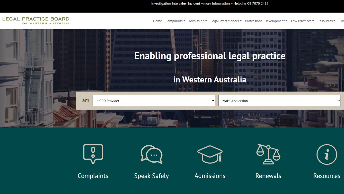 Legal Practice Board of Western Australia says no data published ...