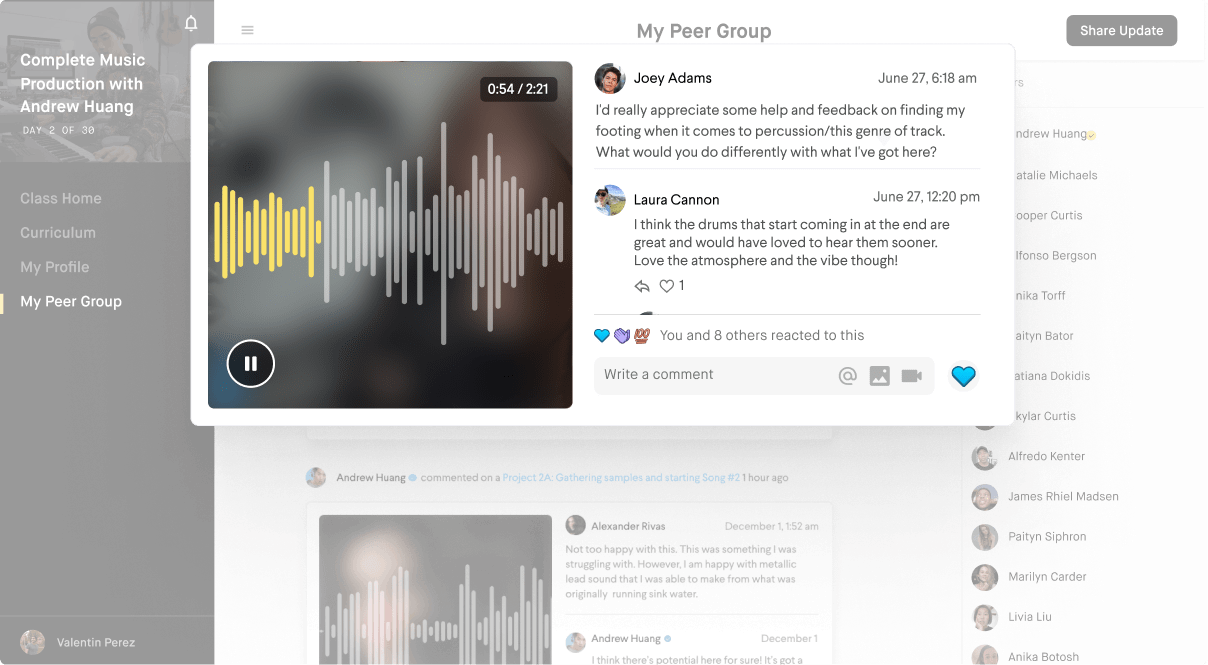 Share work, give feedback and connect with 25 other producers taking ...